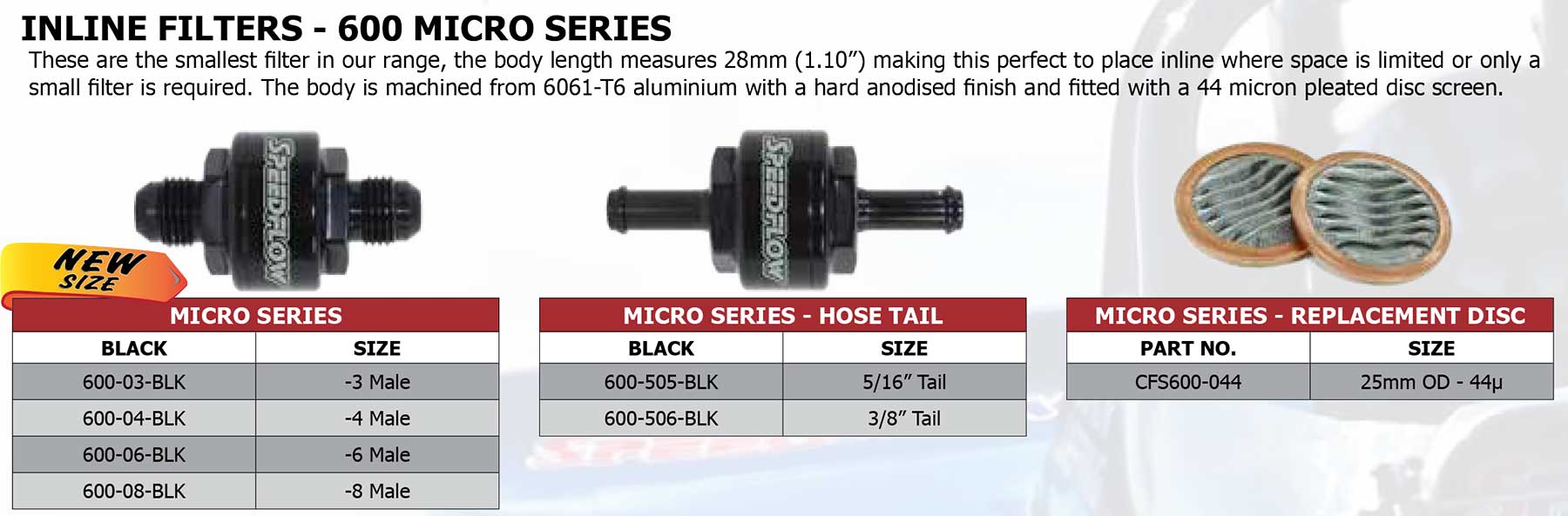 600 Micro Series Filters