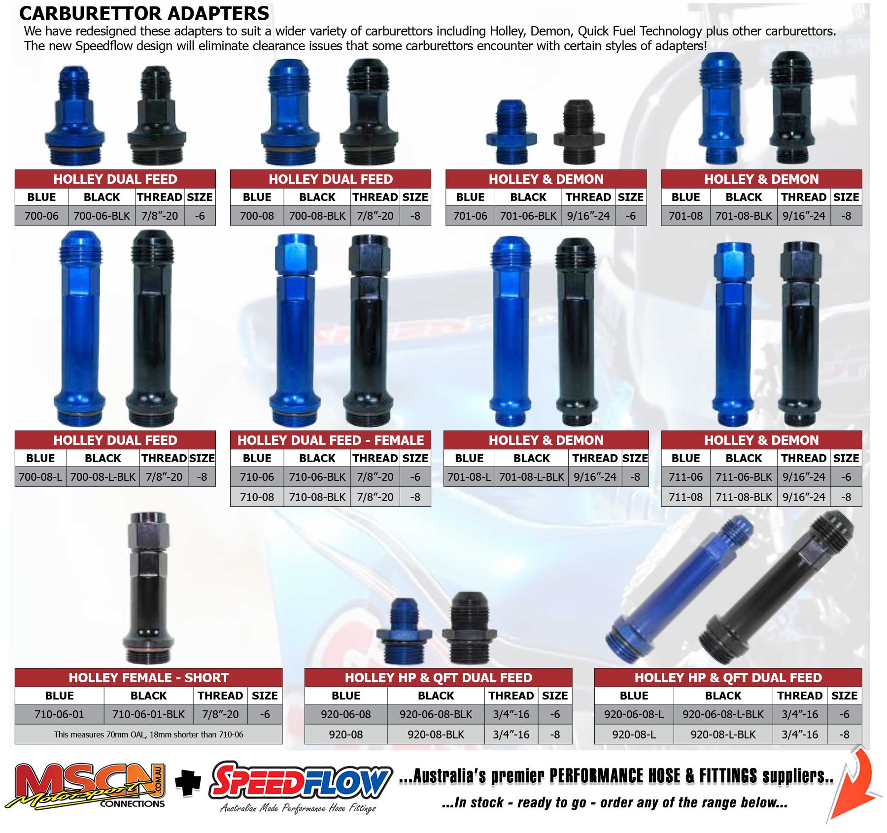 Carburettor Adaptors