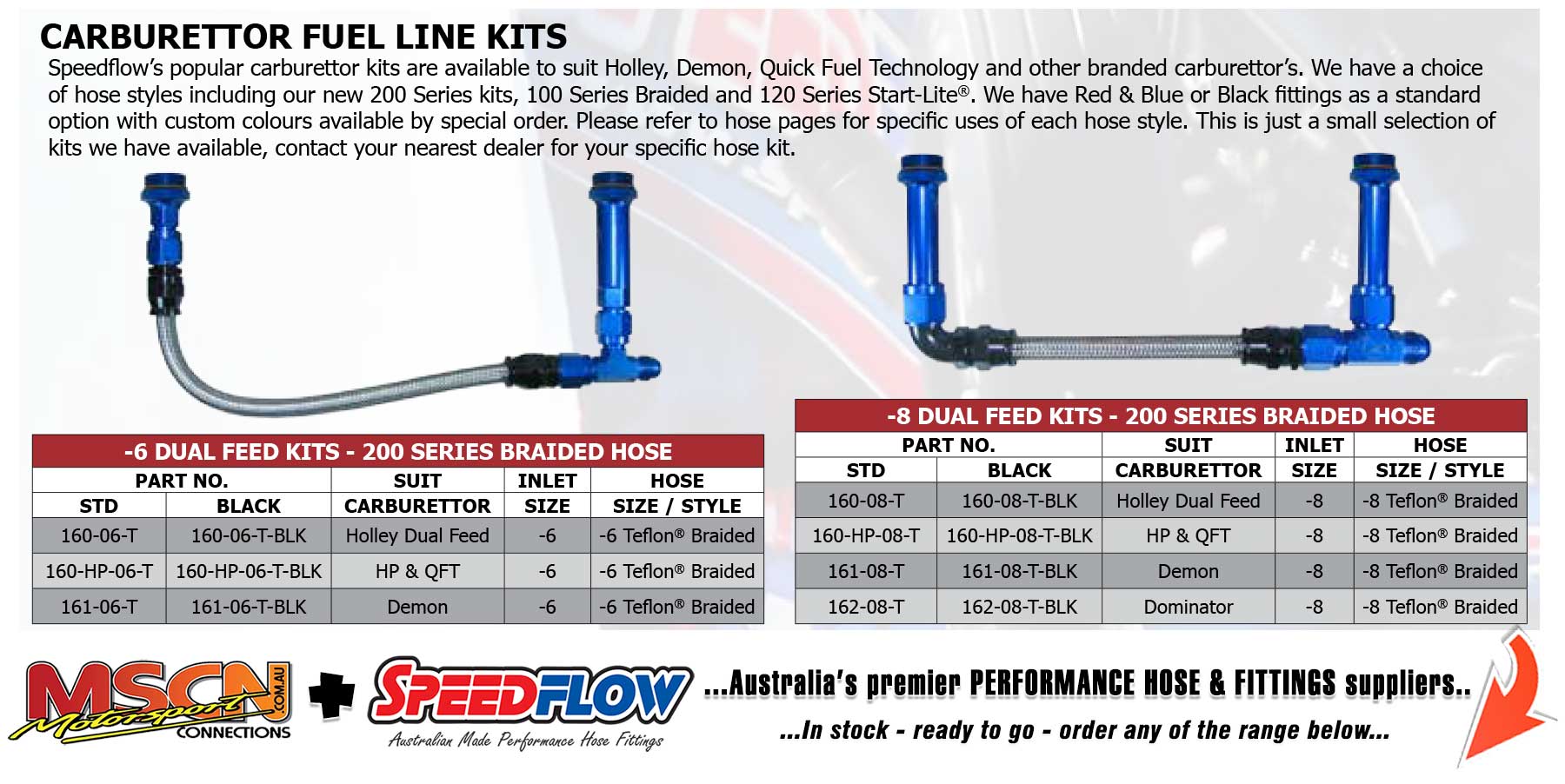 Carburettor Fuel Line Kits