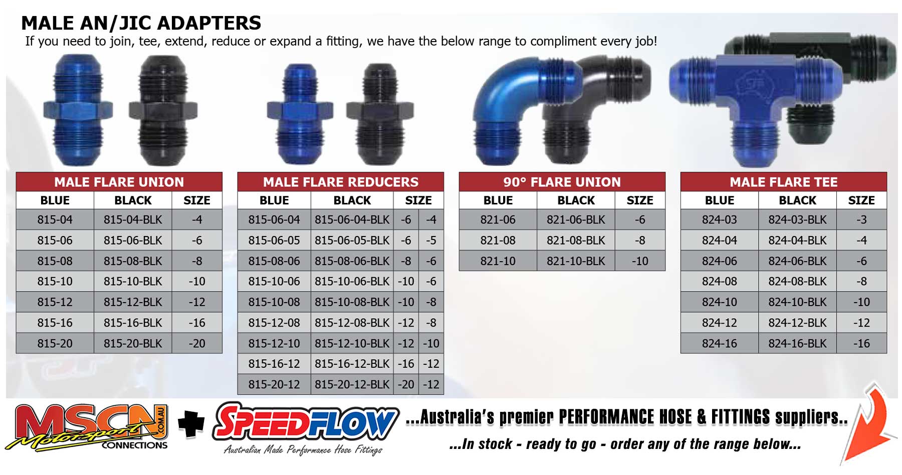 Male AN / JIC Adaptors